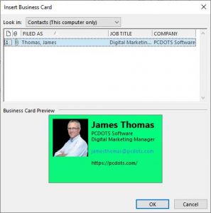 How to Create Business Card in Microsoft Outlook